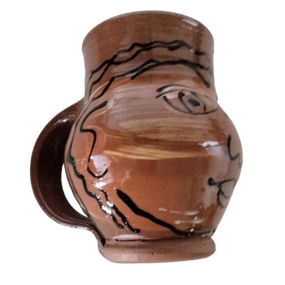 Kate Brown | Dining | Coffee Cup Handcrafted Pottery Folk Face Rustic ...